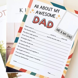 All About Mom and All About Dad Bundle, Printable Fill in Template for ...