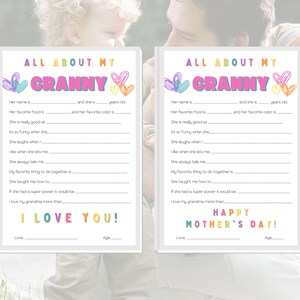 All About Mom Printable Fill in Template, Mothers Day Gift From Kids ...