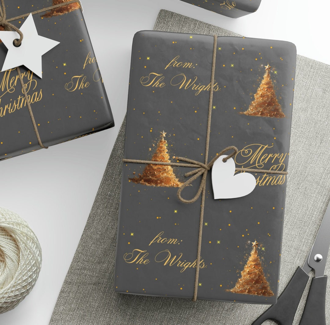 Custom Name Christmas Gift Wrap, Christmas Party Gift, Holiday Present ...