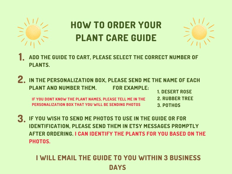 Customized Printable Plant Care Guide Garden Planning - Etsy