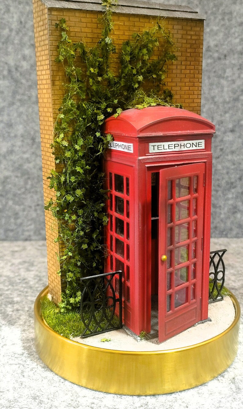 LONDON PHONE BOOTH Dollhouse Miniature House Diorama Booknook - Etsy