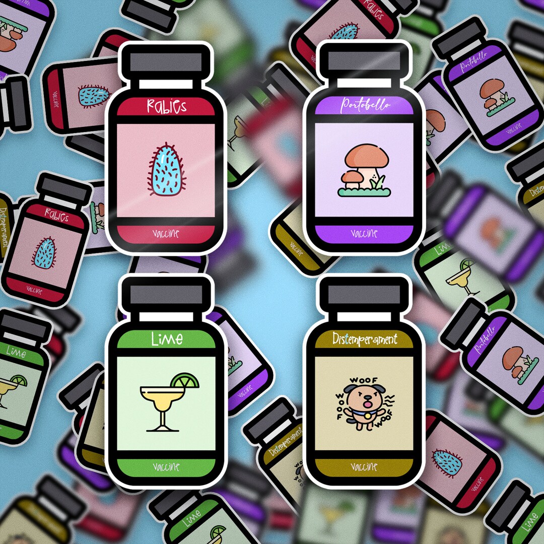 Vaccine Vials Stickers (4 Pack) - Etsy