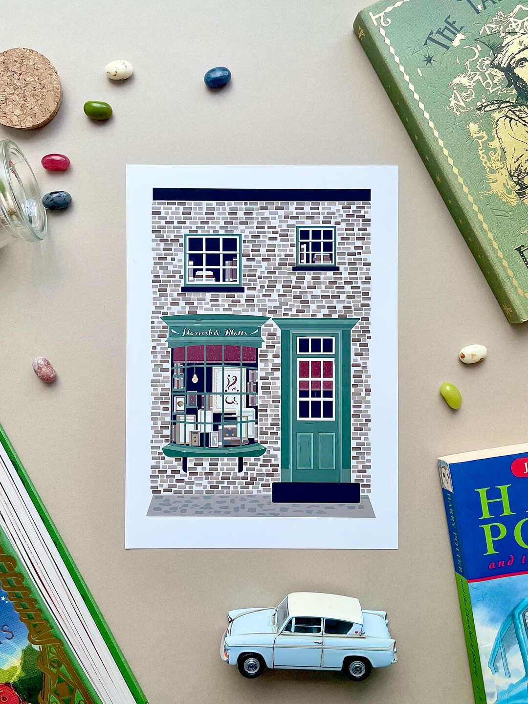 Magical Bookshop in the Alley, Inspired Print - Etsy