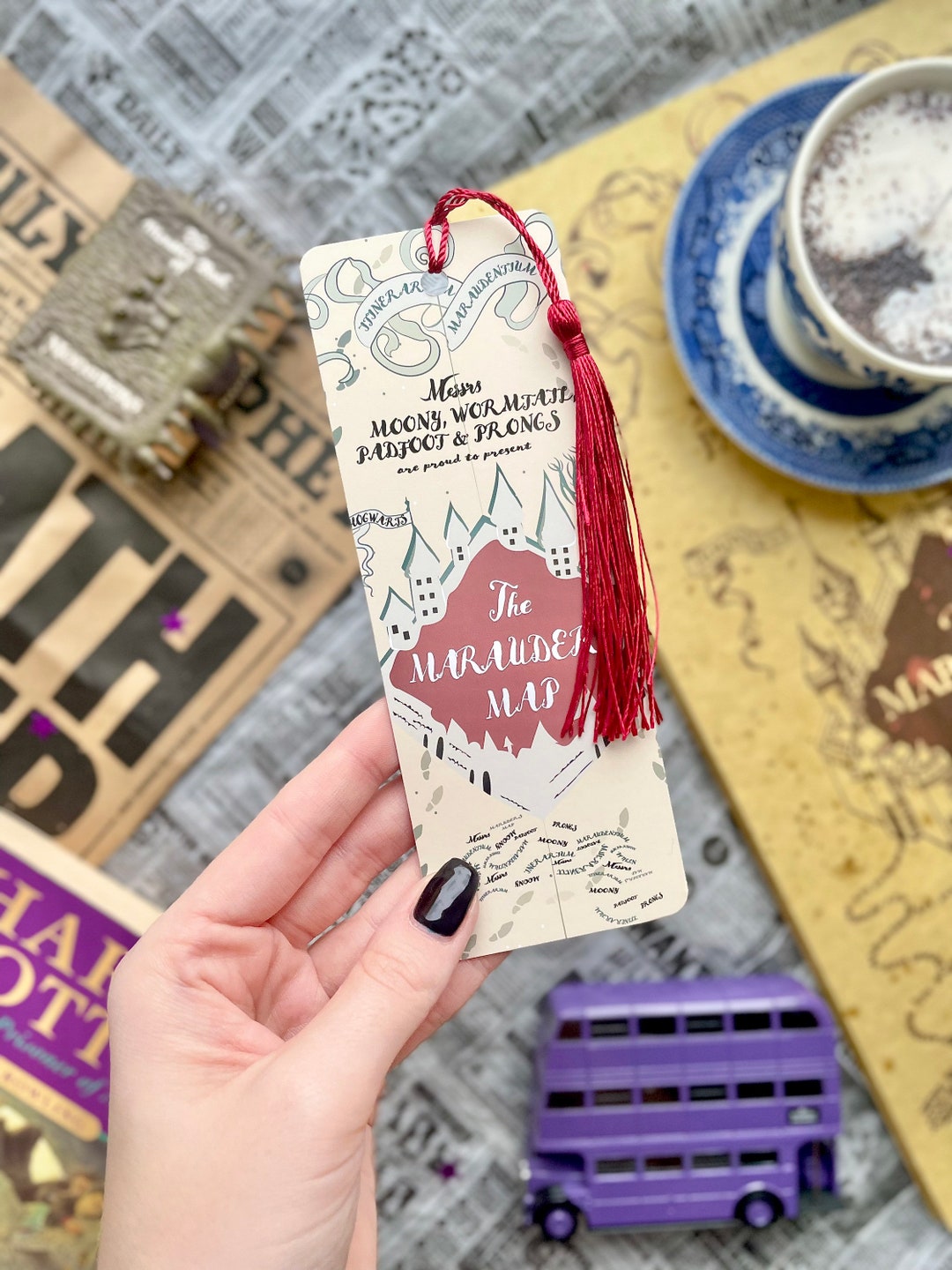 Magical Map With Footprints, Inspired Bookmark - Etsy