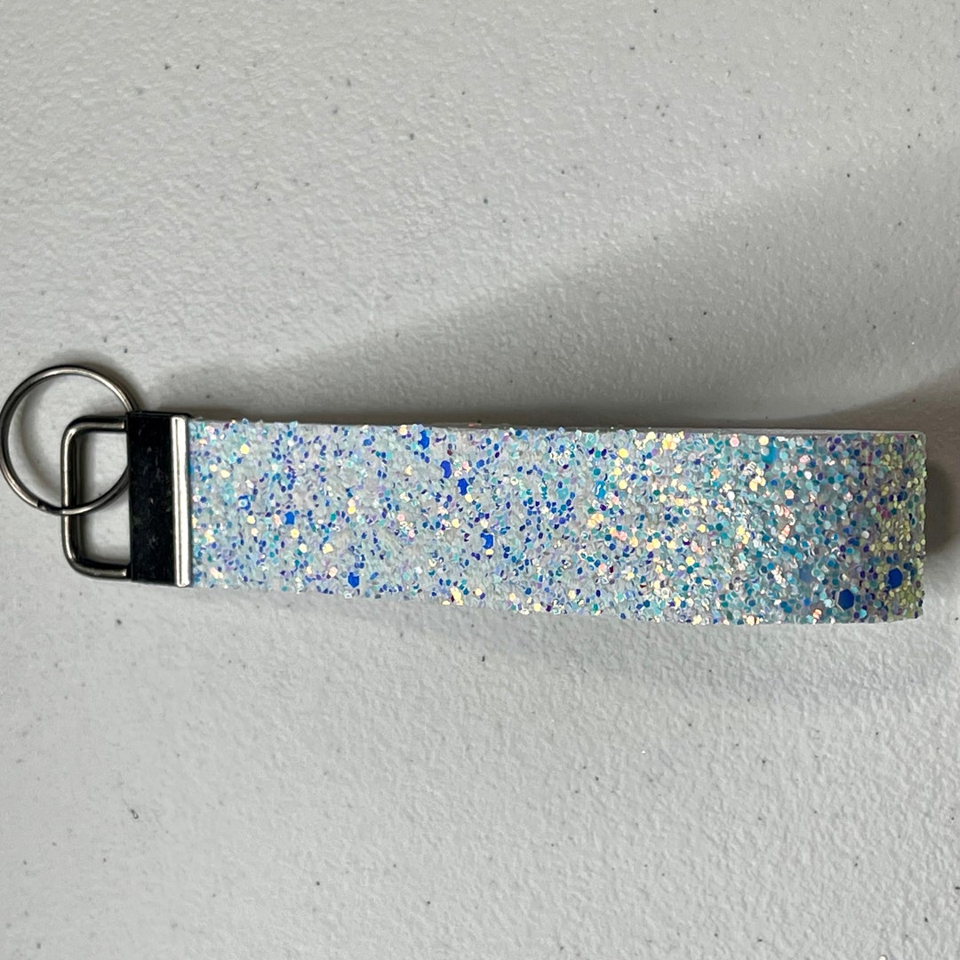 Wristlet Key Fob White Icy Glitter Wristlet Gift for Her - Etsy