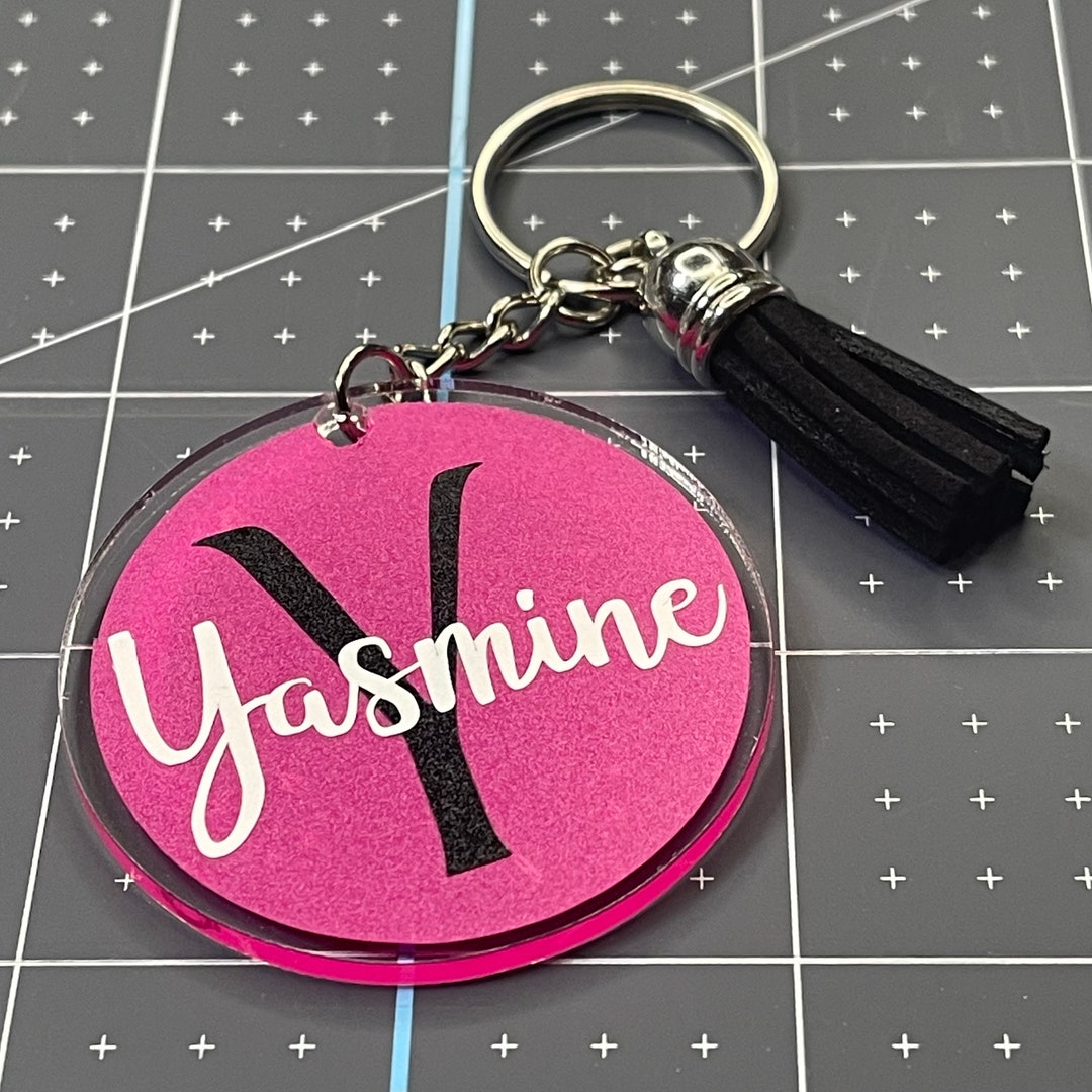Personalized Name and Initial Acrylic Keychain | Key Ring ...
