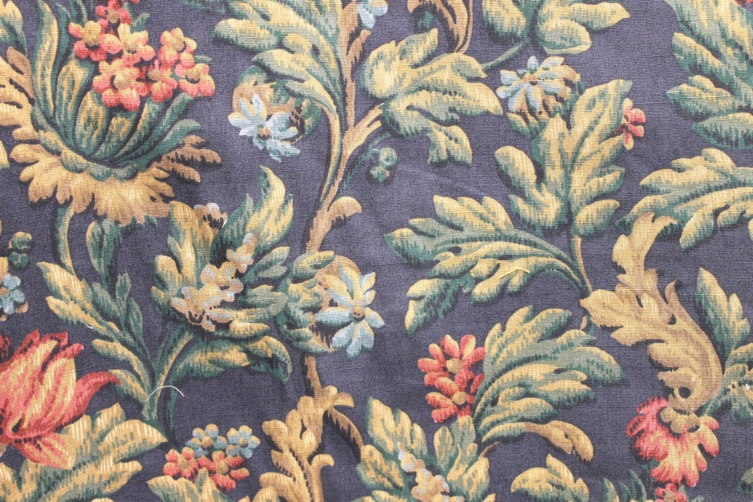 Vintage Large Print Floral Fabric by the Yard - Etsy