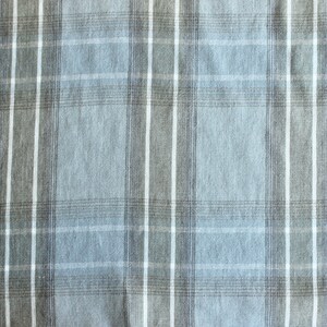 Blue Plaid Linen Fabric by the Yard - Etsy