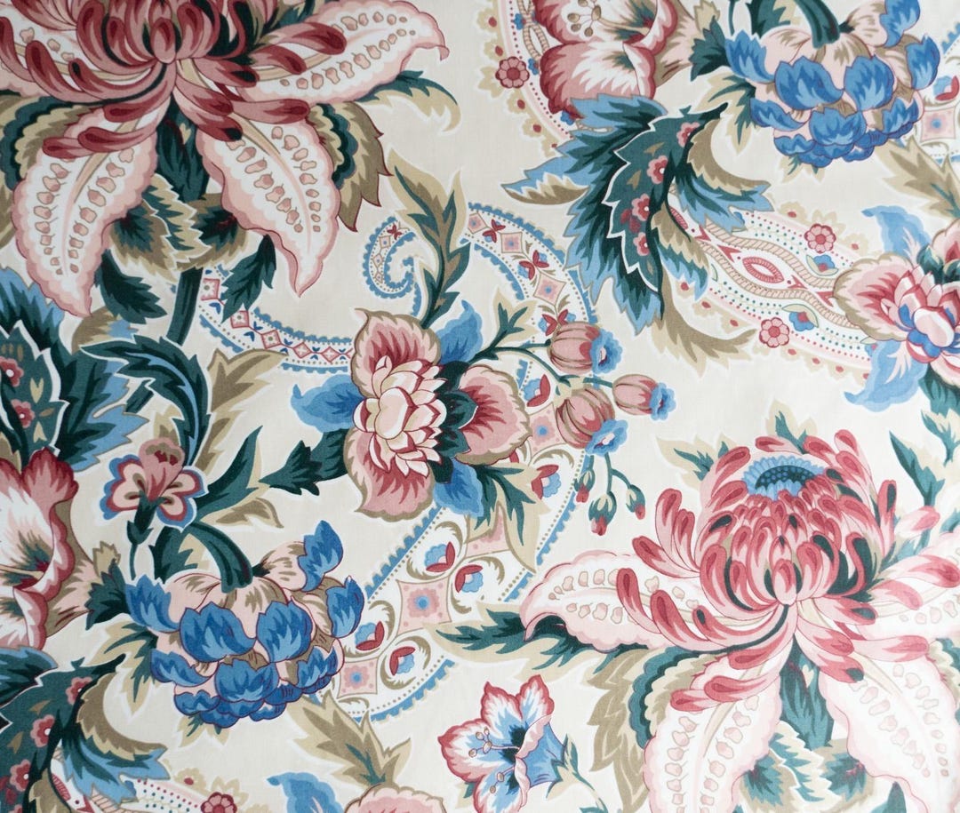 Vintage Waverly Floral Print 100 Percent Cotton Decorator Upholstery ...