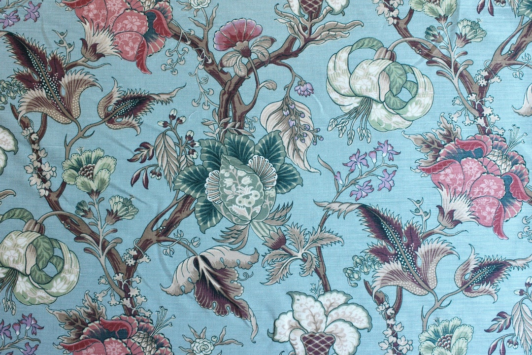 Greeff Cumbrian Jacobean, Floral Linen Fabric by the Yard - Etsy