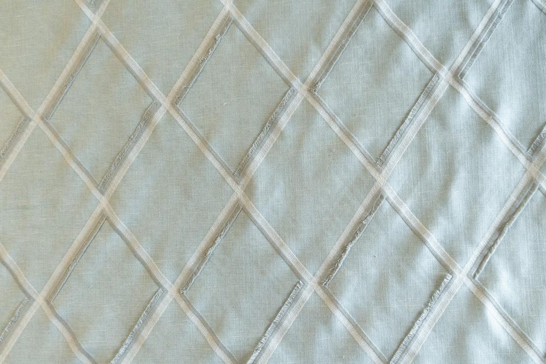 Light Blue and Gray Diamond Geometric Upholstery Patterned Fabric by ...