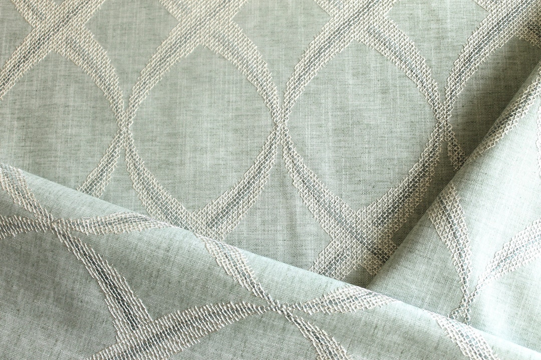 Unique Fine Fabrics Fontana in Color Aura, Embroidered Fabric by the ...