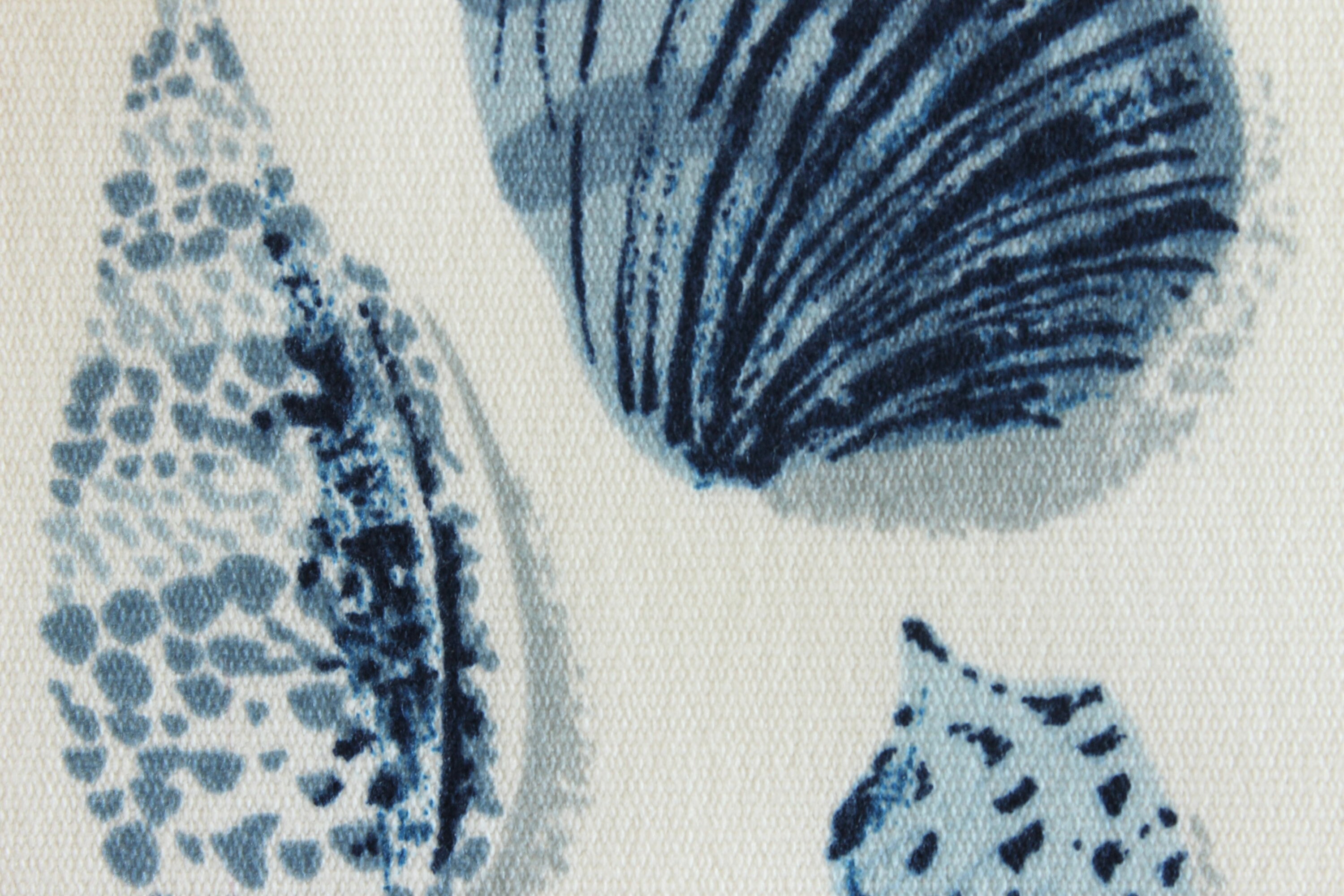 Blue and Cream Seashell Patterned Fabric by the Yard Pillow - Etsy