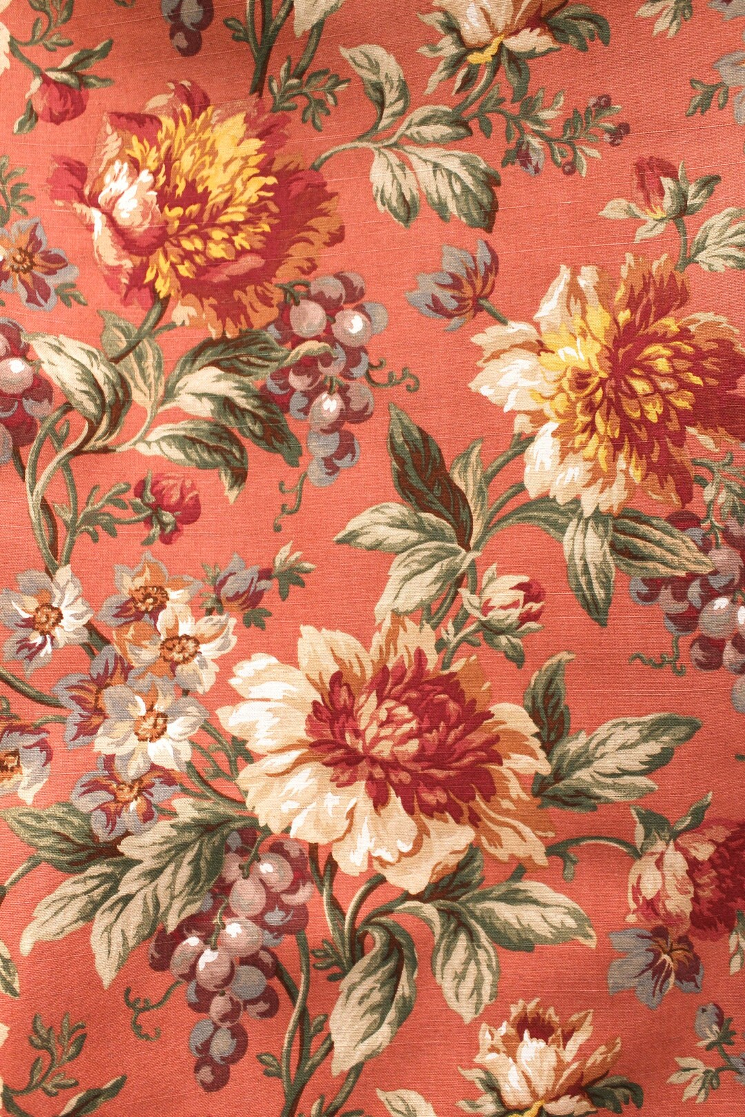 Vintage Large Print Floral Fabric by the Yard - Etsy