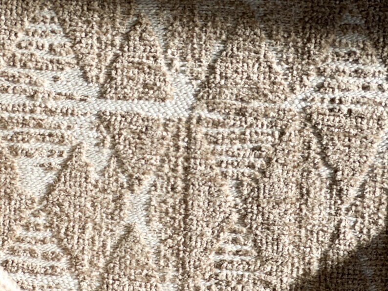 Beige and Cream Raised Diamond Geometric Patterned Heavy Upholstery ...