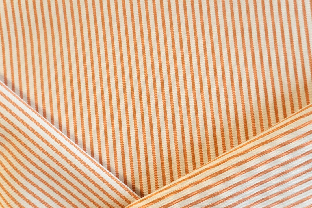 Designer Perennials Orange Ticking Stripe Fabric Remnant One Yard - Etsy