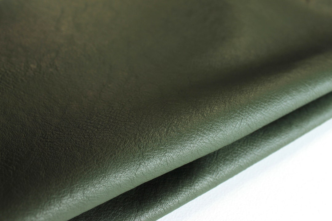 Deep Green Faux Leather Fabric by the Yard - Etsy