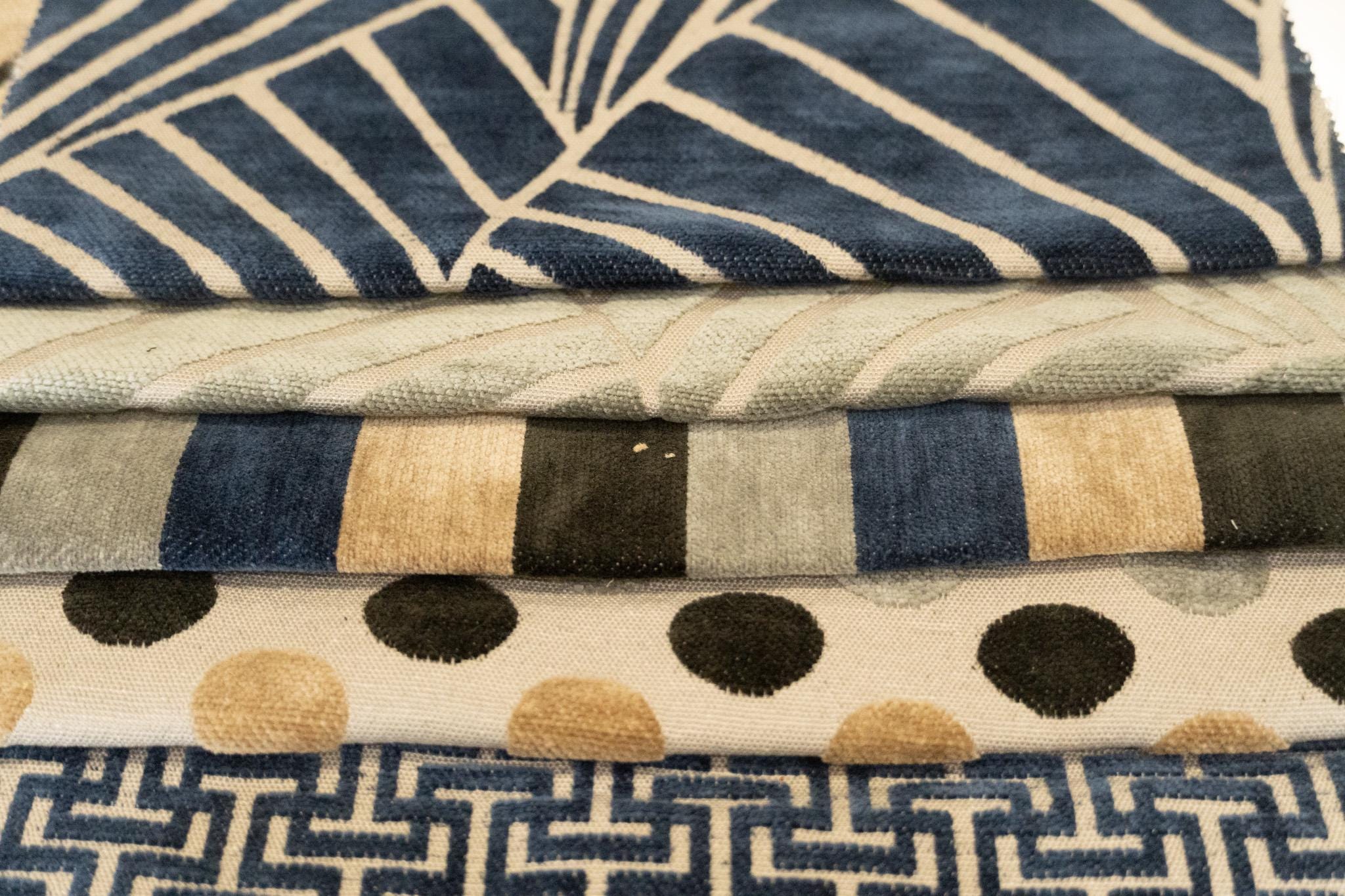 Retired Abstract Fabric Print Sample Book With Varying Sized Samples as ...