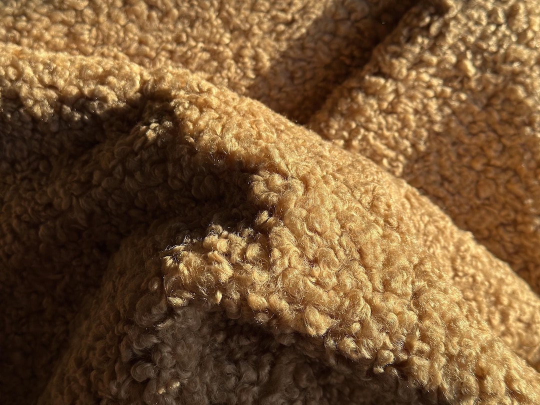 Camel Faux Shearling Upholstery Fabric by the Yard - Etsy