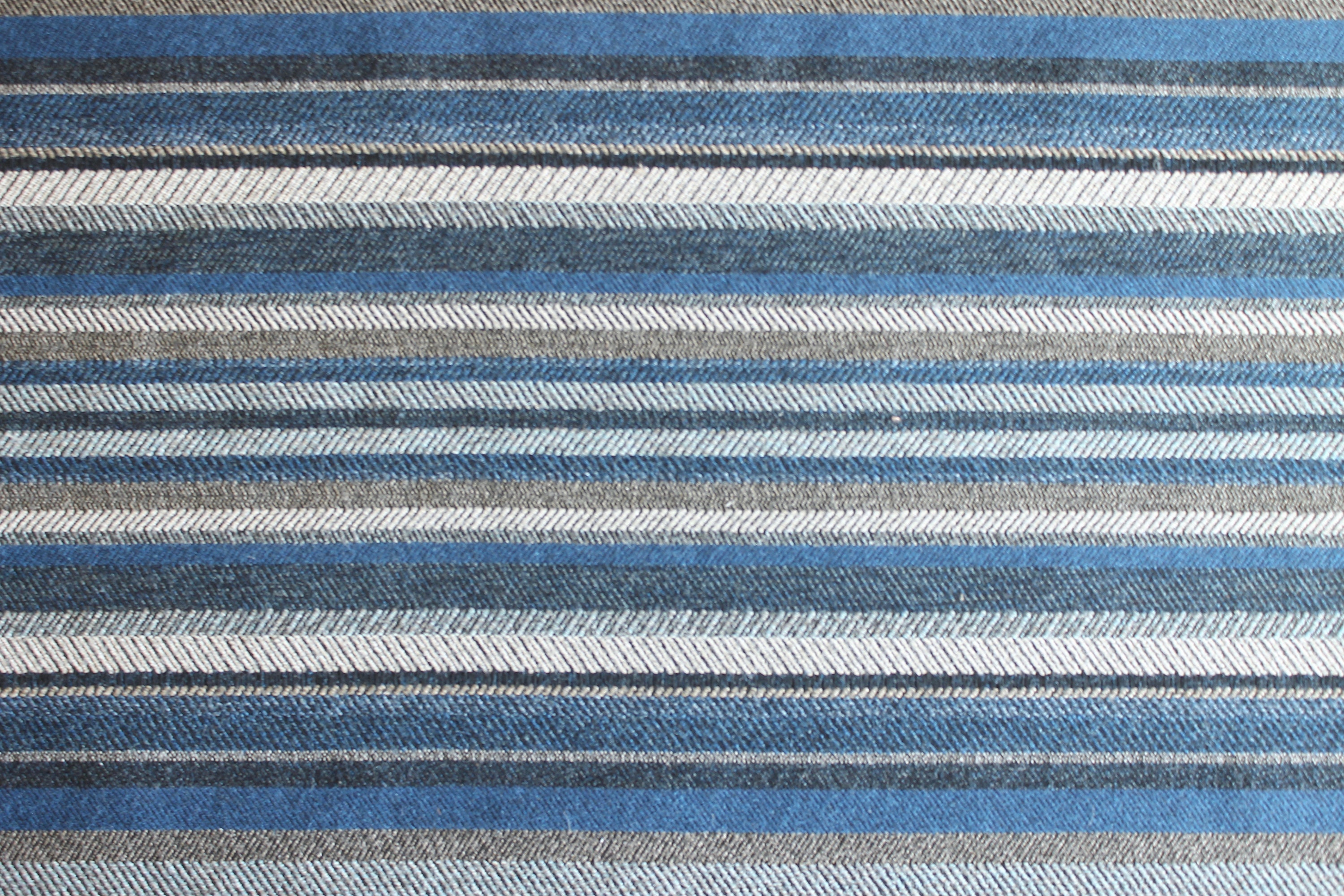 Blue Striped Upholstery Fabric by the Yard - Etsy