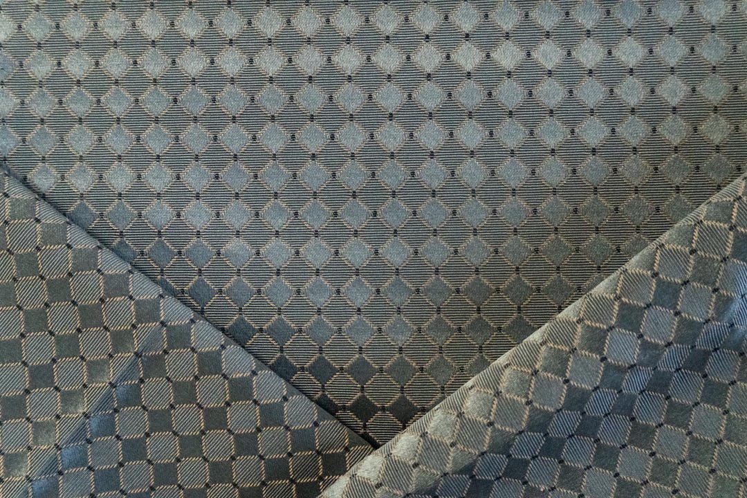 Vintage Blue Diamond Upholstery Fabric Remnant One Yard - Etsy