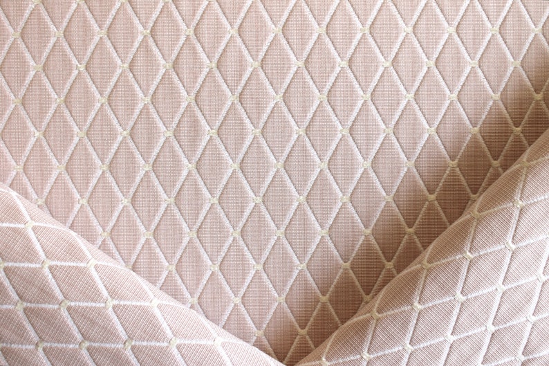 Pale Pink Diamond Print Upholstery Fabric by the Yard - Etsy