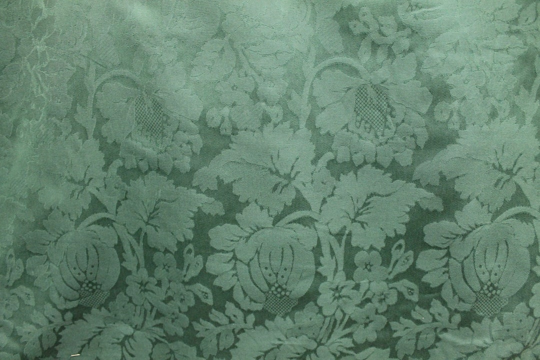 Vintage Green Floral Fabric by the Yard, Pillow Covers, Custom Pillow ...