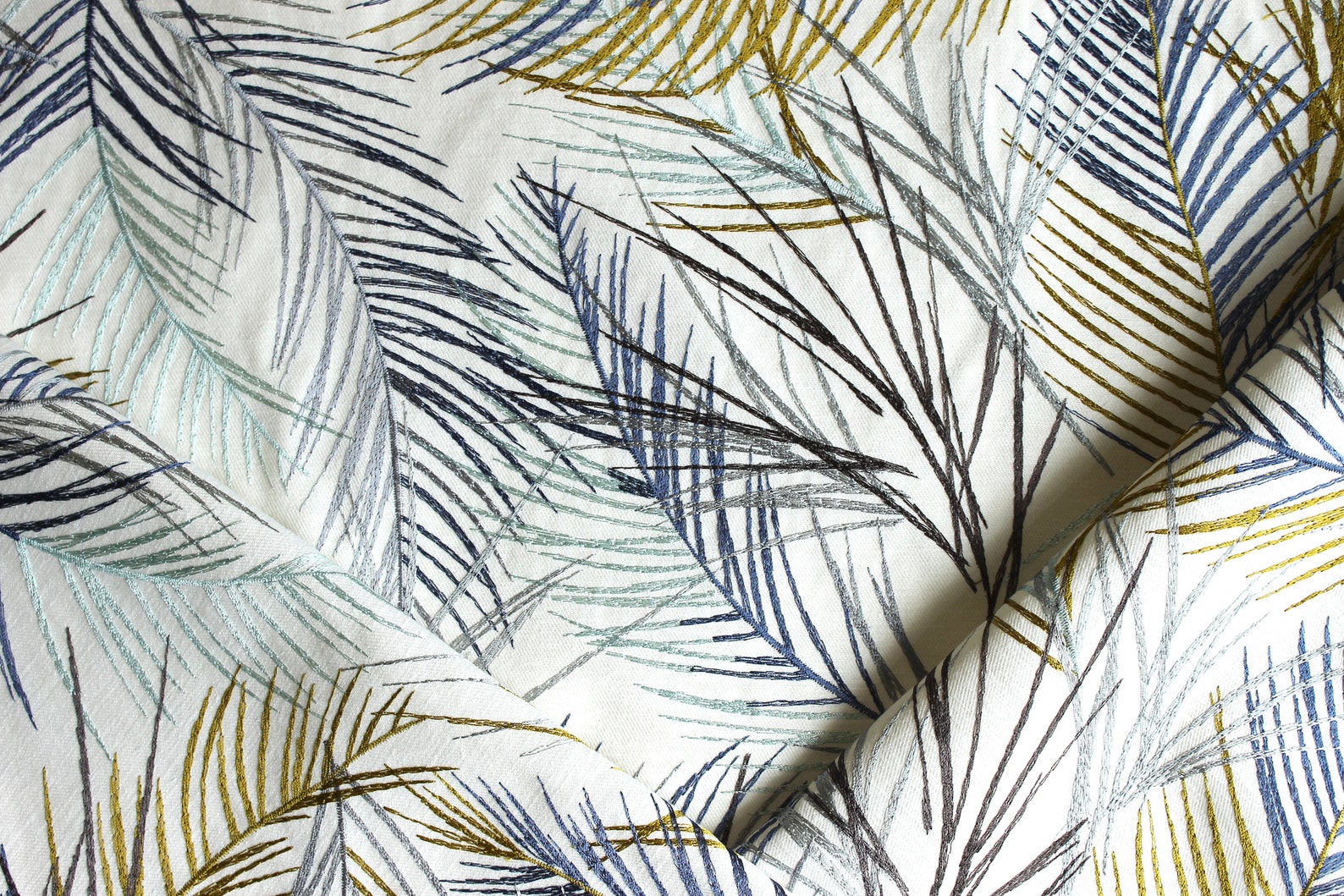 Carole Fabrics Catch the Breeze in Beach, Embroidered Fabric by the ...