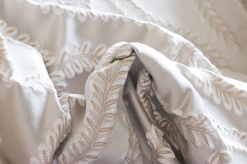 Carole Fabrics in It's Path Champagne Embroidered Floral Fabric - Etsy