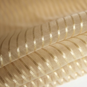 Gold Striped Sheer Fabric by the Yard - Etsy