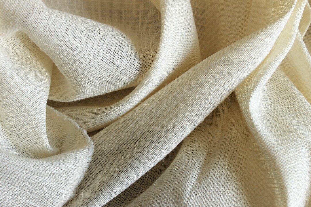 Semi-sheer Cream Windowpane Woven Curtain Fabric by the Yard - Etsy