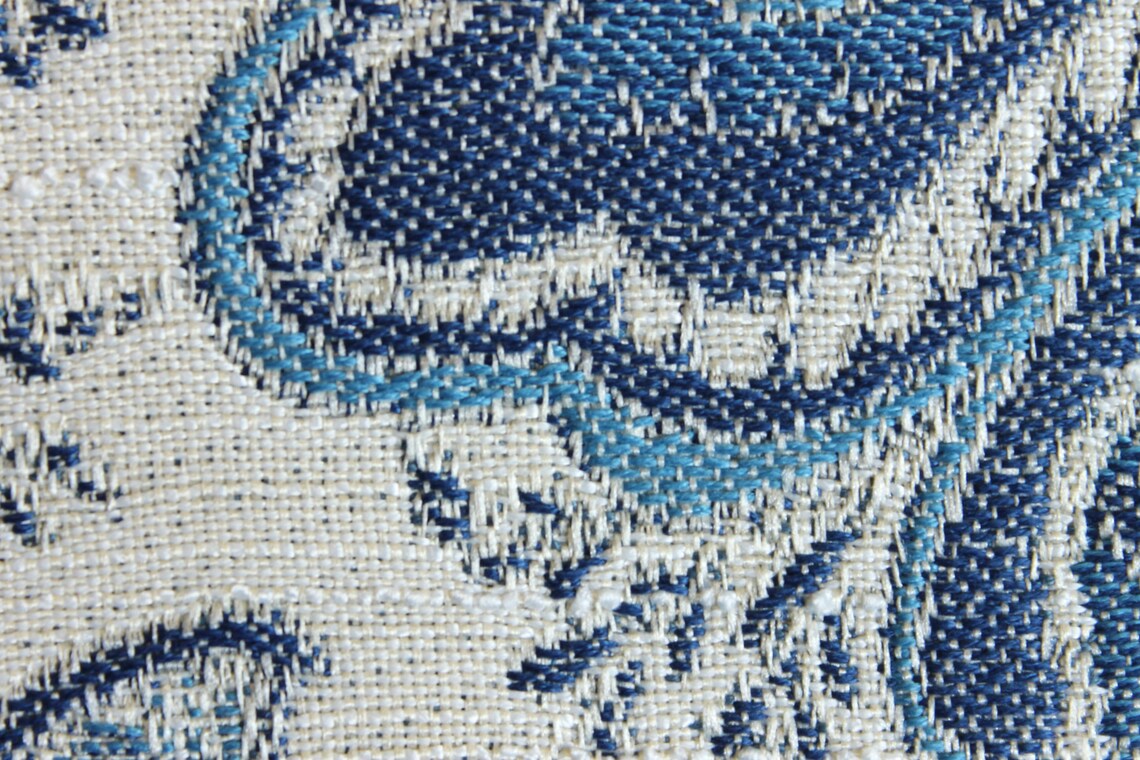 Large Print Blue and White Paisley Upholstery Fabric by the Yard - Etsy