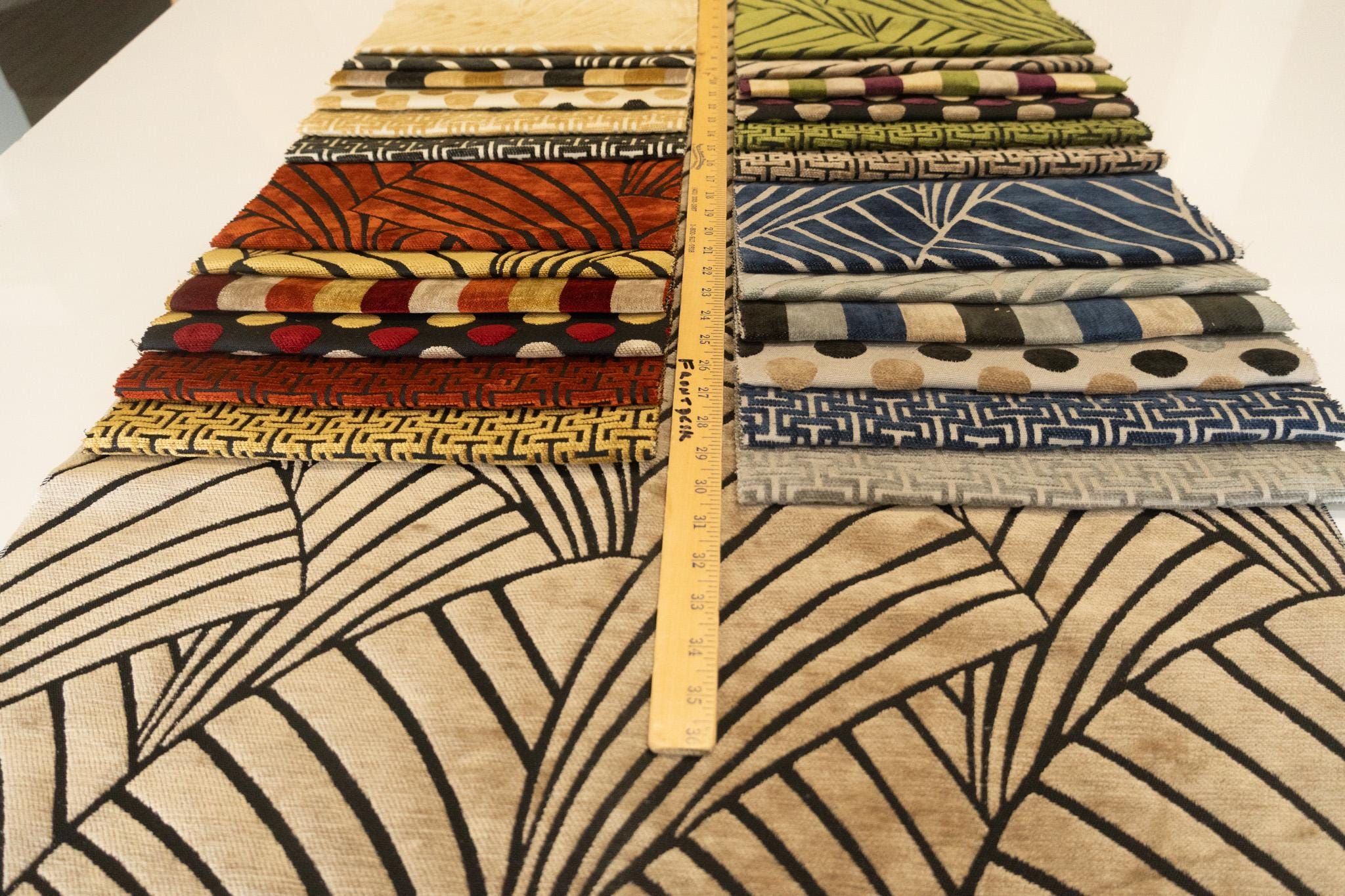 Retired Abstract Fabric Print Sample Book With Varying Sized Samples as ...