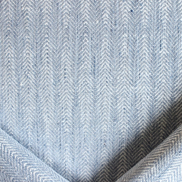 Blue Chevron Fabric - Etsy