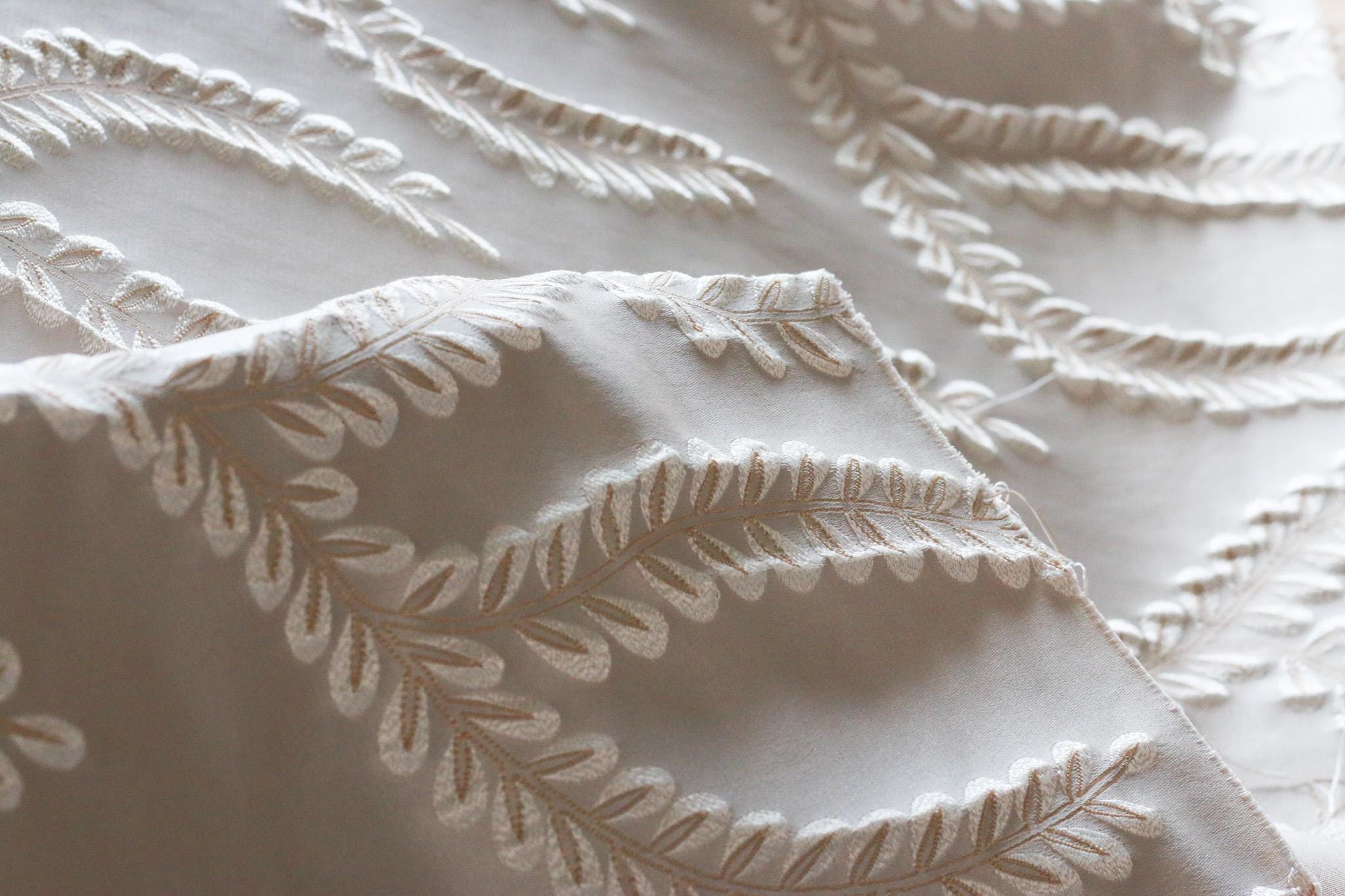 Carole Fabrics in It's Path Champagne Embroidered Floral Fabric - Etsy