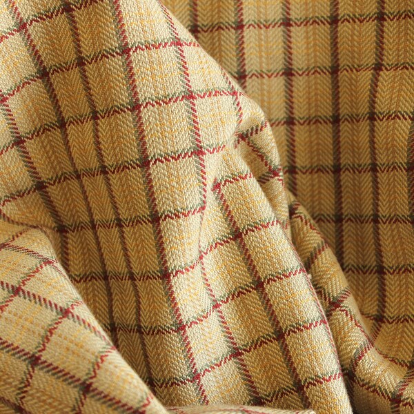 Yellow Plaid Fabric - Etsy