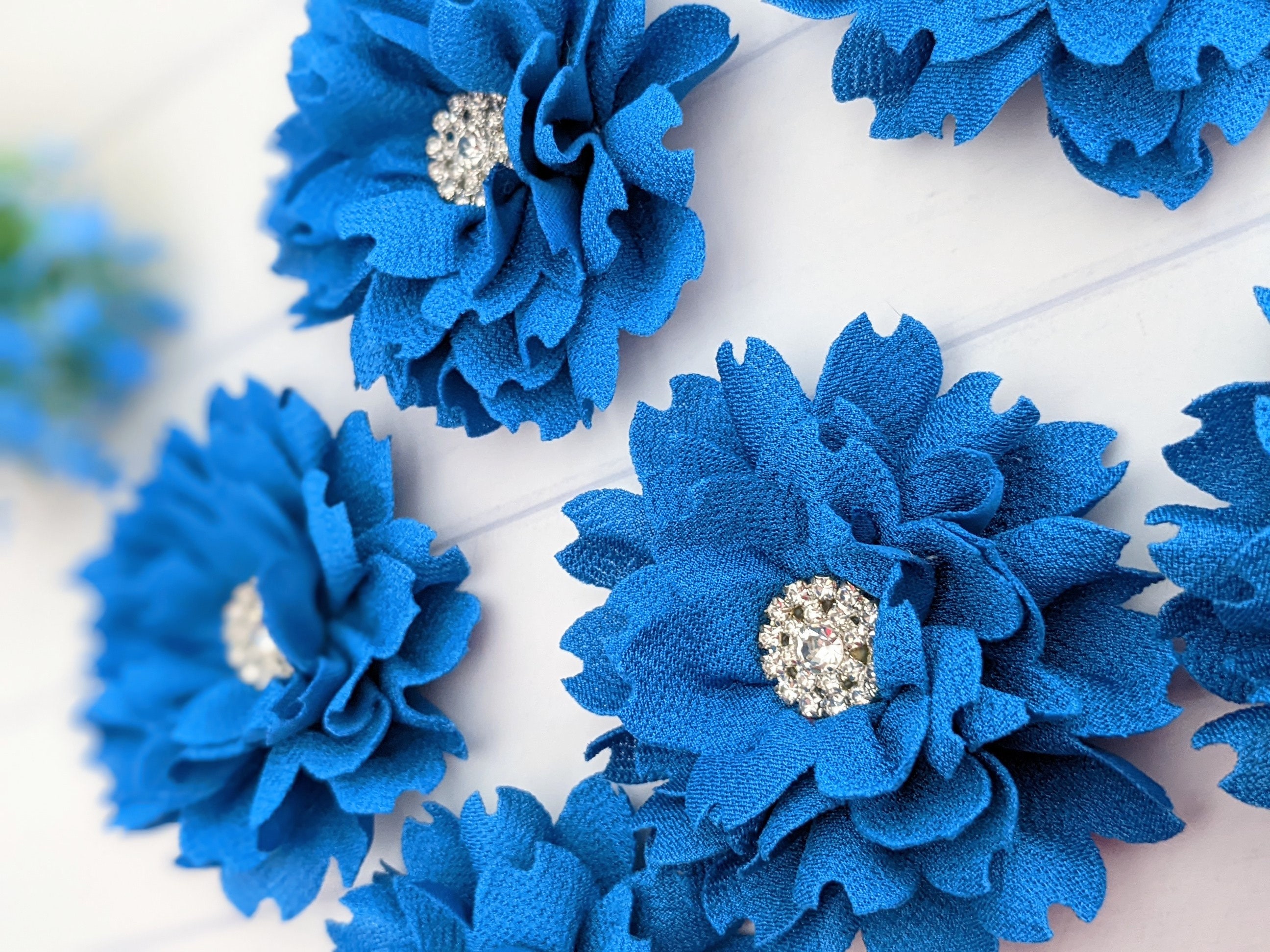 Royal Blue Fabric Flower Blue Craft Flower Floral Supply - Etsy