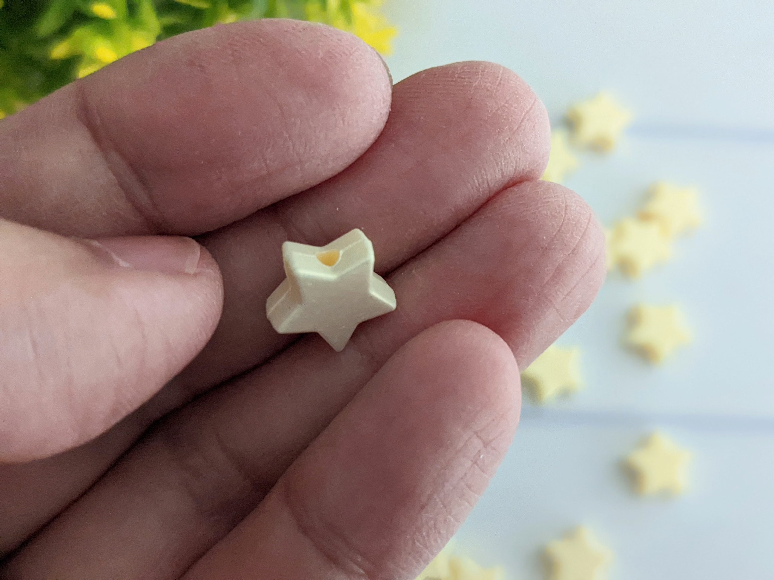Mini Yellow Star Beads 10 Pc, Craft Supplies, Miniature Stars, Resin ...