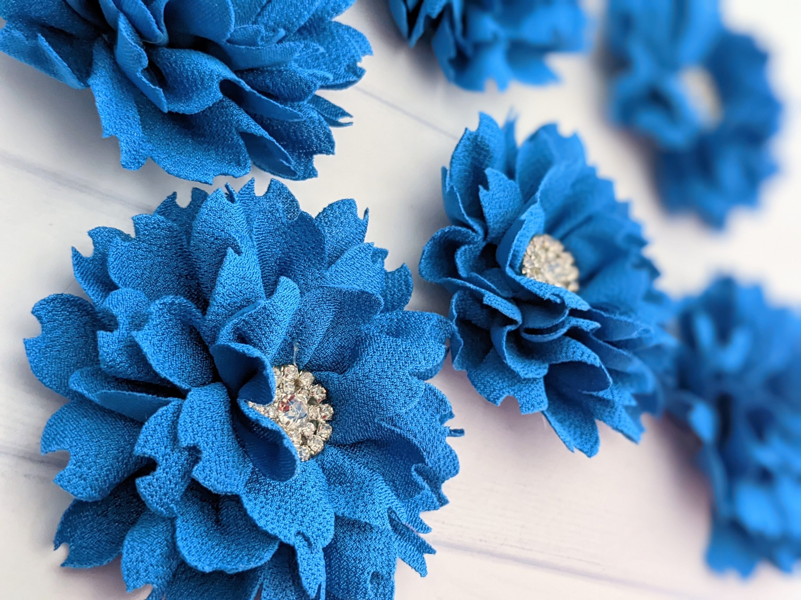 Royal Blue Fabric Flower Blue Craft Flower Floral Supply - Etsy