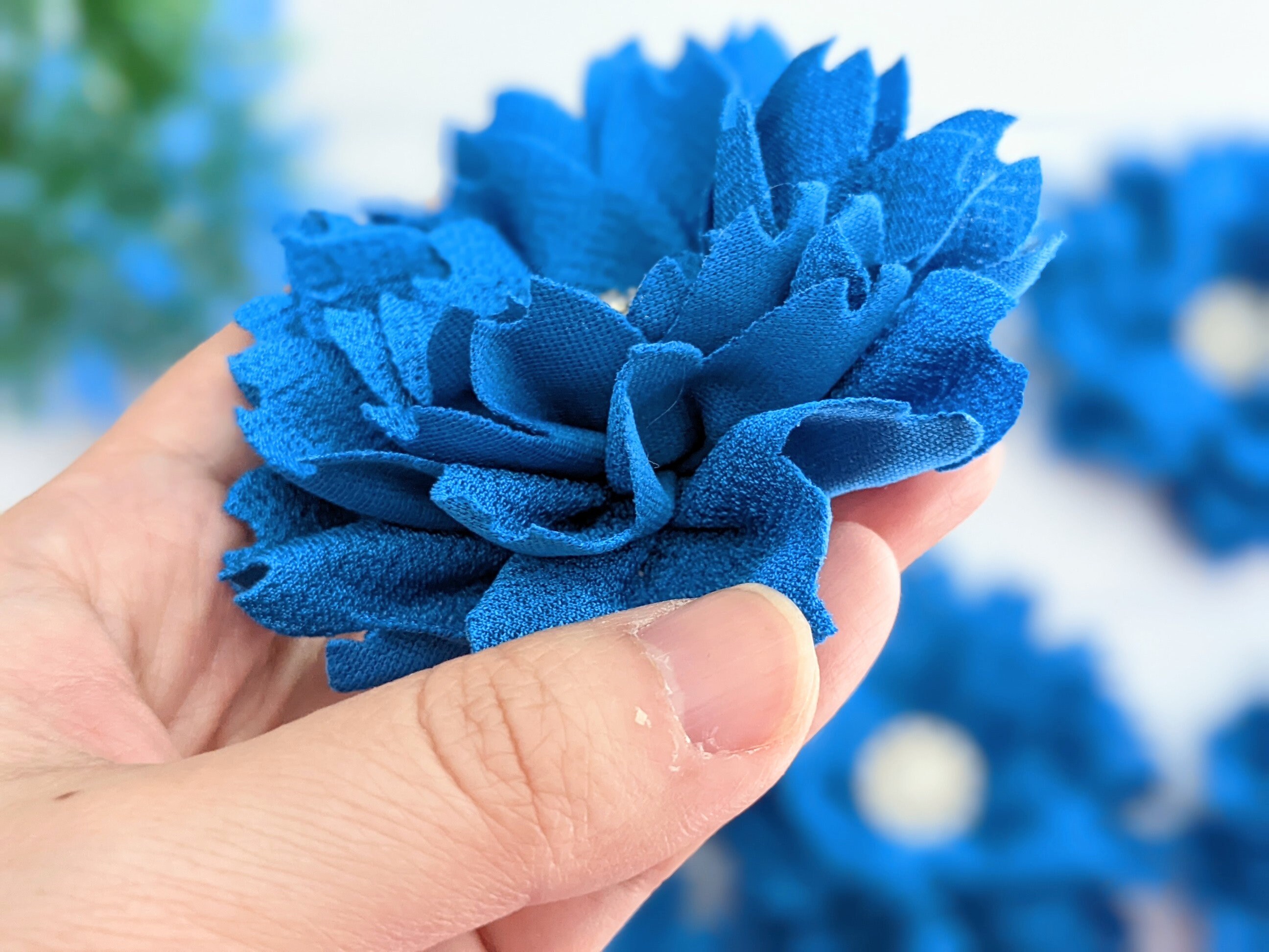 Royal Blue Fabric Flower Blue Craft Flower Floral Supply - Etsy