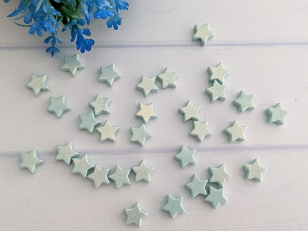 Miniature Light Blue Star Beads, Mini Blue Stars, DIY Jewelry Star ...
