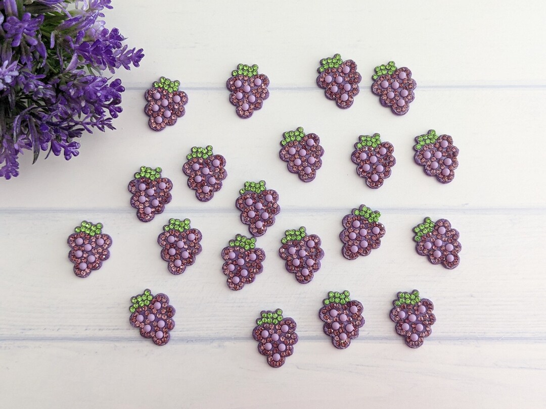Rhinestone Purple Grape Applique 10 Pc, Fruit Flatback, Fruit ...