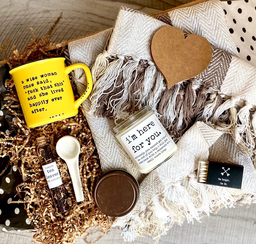 Get Well Care Package With Mug, Candle and Blanket, Chemo Care Package ...