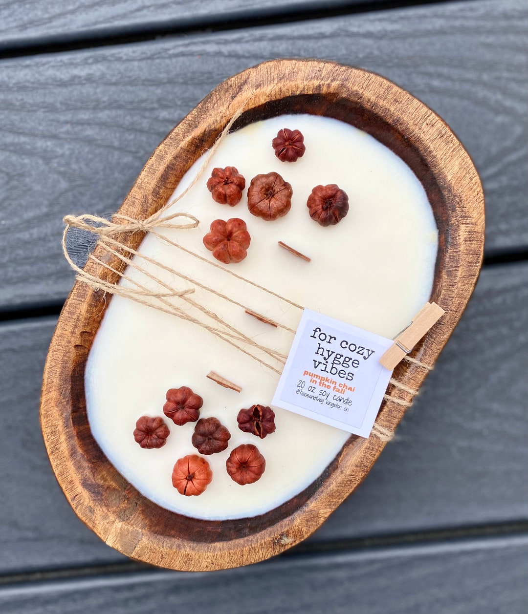 Pumpkin Spice Candle Dough Bowl With Wood Wicks, Fall Candle, Halloween Candle, Autumn Candle ...