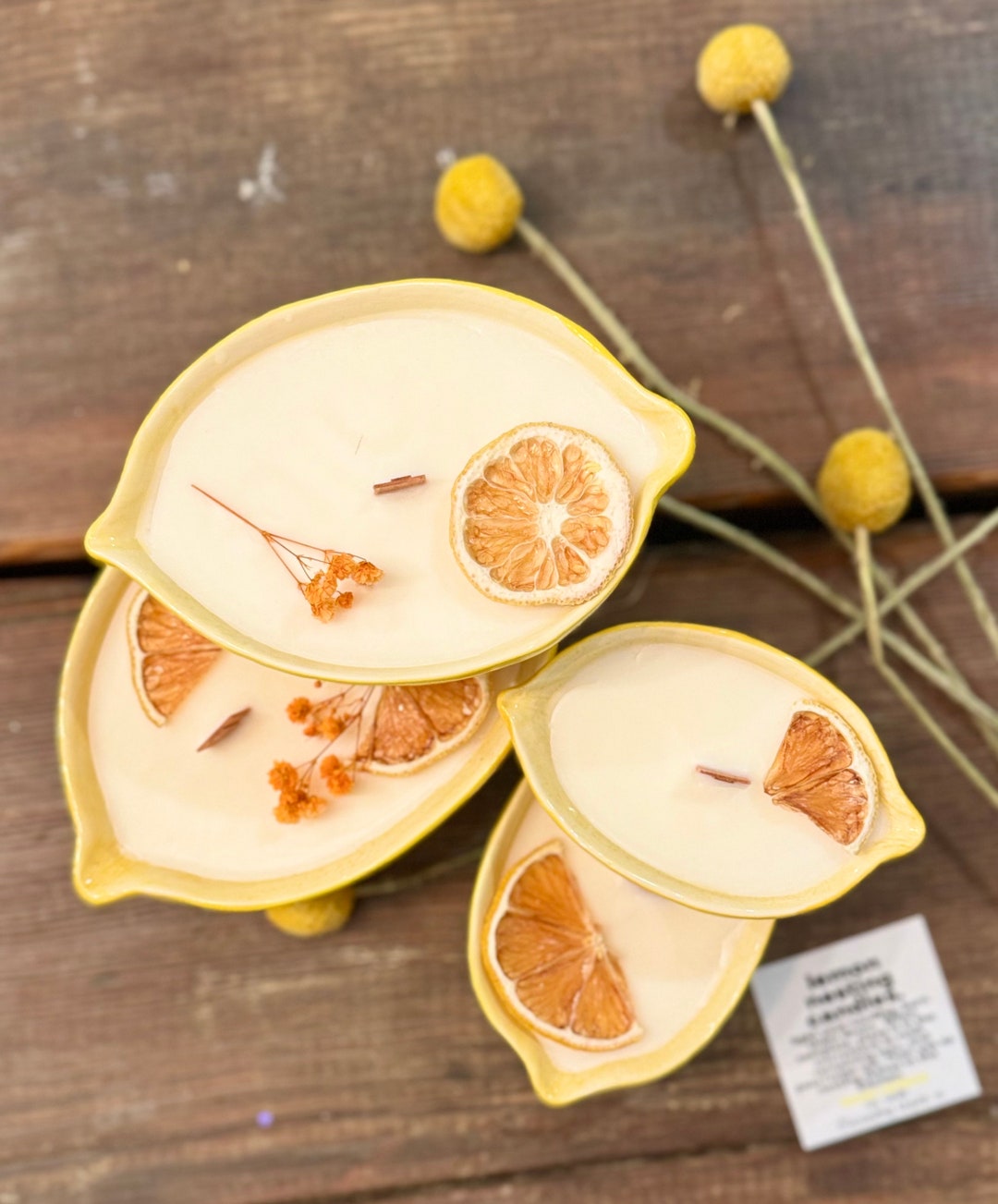 Limoncello Lemon Candle Nesting Bowls: Scented Soy Wax, Set of 4 - Etsy