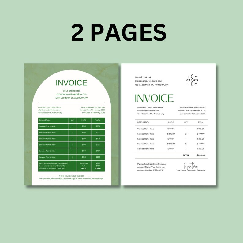 Invoice Template - Etsy
