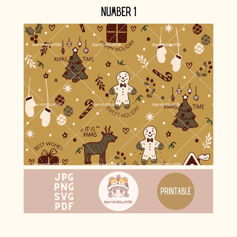 Christmas Holiday Digital Papers, Instant Download Christmas Print ...