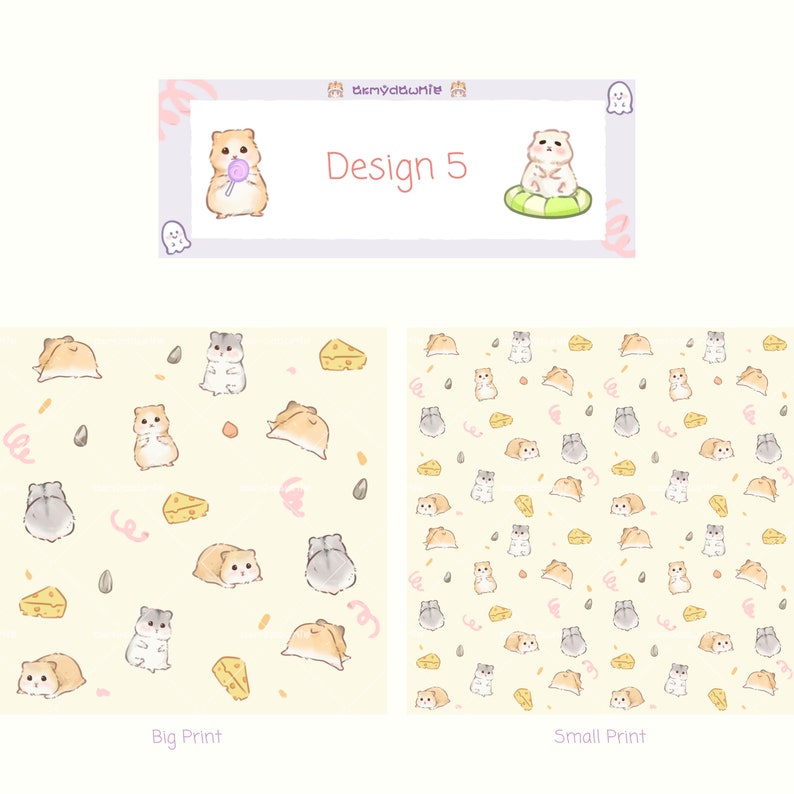 Cute Hamster Digital Art Print Bundle, Printable, Digital Download ...