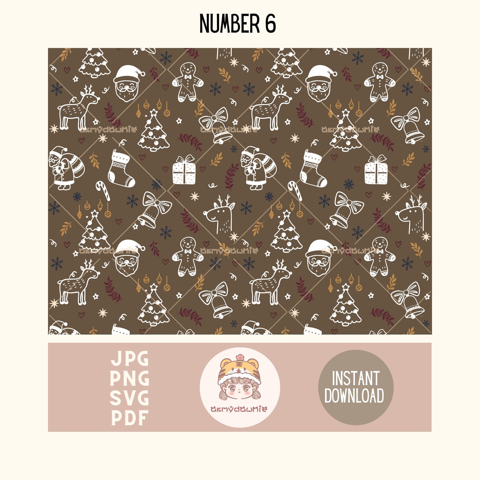 Christmas Holiday Digital Papers, Instant Download Christmas Print ...