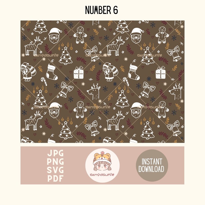 Christmas Holiday Digital Papers, Instant Download Christmas Print ...